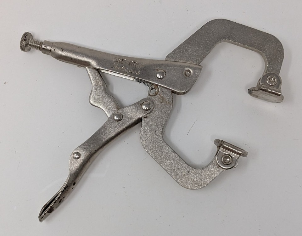 Vtg Irwin Vise Grip 6” Locking C-Clamp Pliers w/ Swivel Pads 6SP Made ...