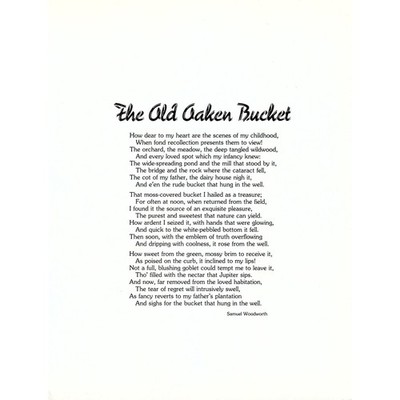 The Old Oaken Bucket Samuel Woodworth 1970s Poem Retro Kitsch Wall Art ...