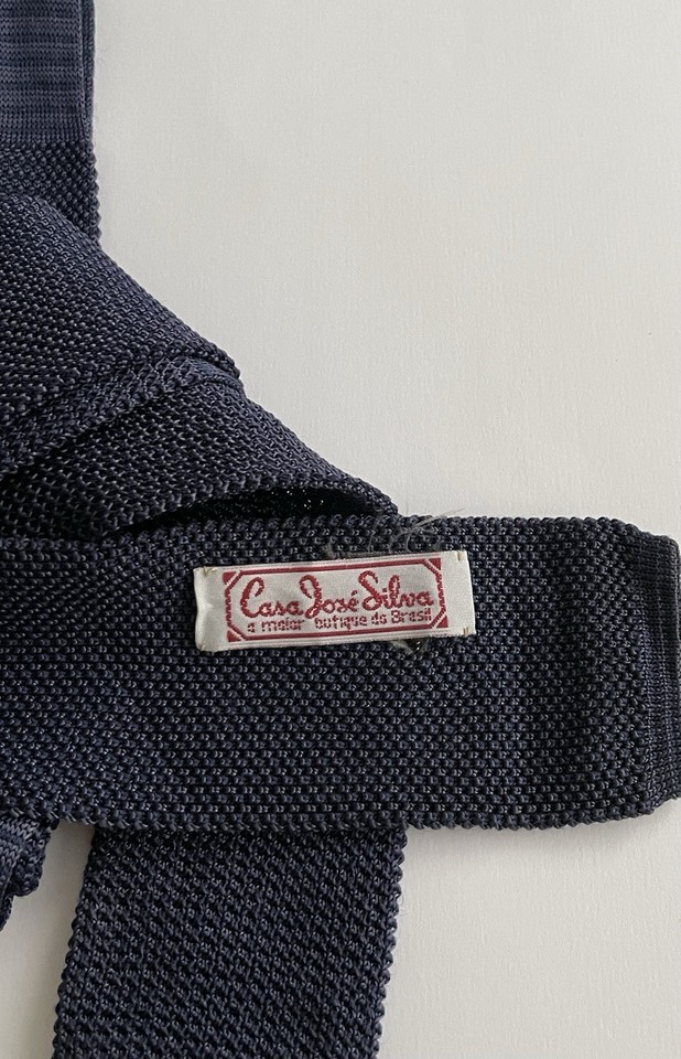 Flat End Tie, Men’s Case Jose Silva, Blue, Golfer On Front Skinny Knit ...