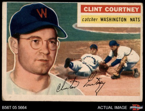 1956 Topps #159 Clint Courtney White Back Senators RARE VARIATION 2 ...