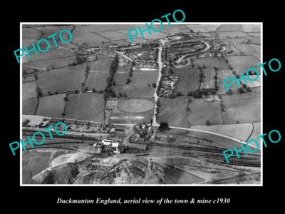 OLD 8x6 HISTORIC PHOTO OF DUCKMANTON ENGLAND AERIAL VIEW OF TOWN & MINE ...