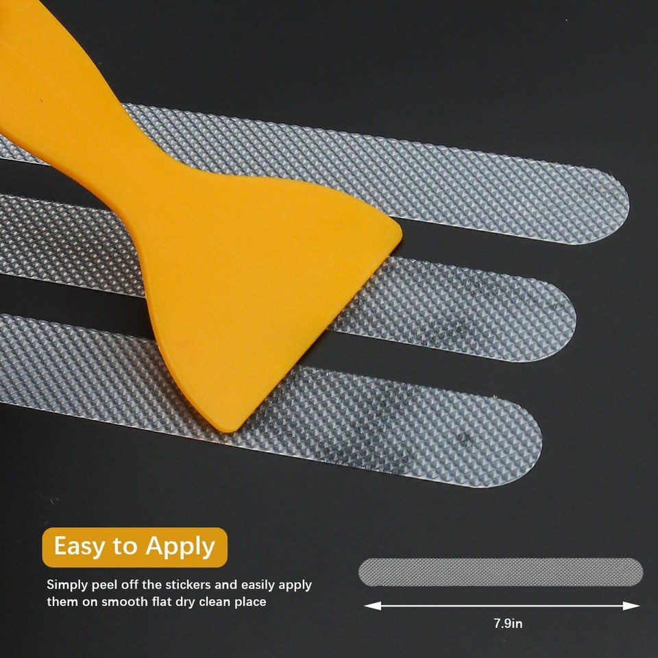 24Pc Bath Tub Shower Floor Stickers Anti Slip Grip Strips Transparent ...