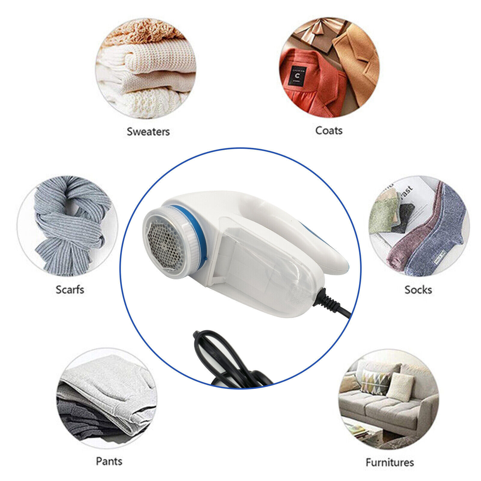 Household Electric Clothes Lint Pill Fluff Remover Fabrics Sweater Fuzz ...