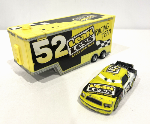 DISNEY PIXAR THE WORLD OF CARS #6 LEAK LESS HAULER TRAILER & #52 DIE ...