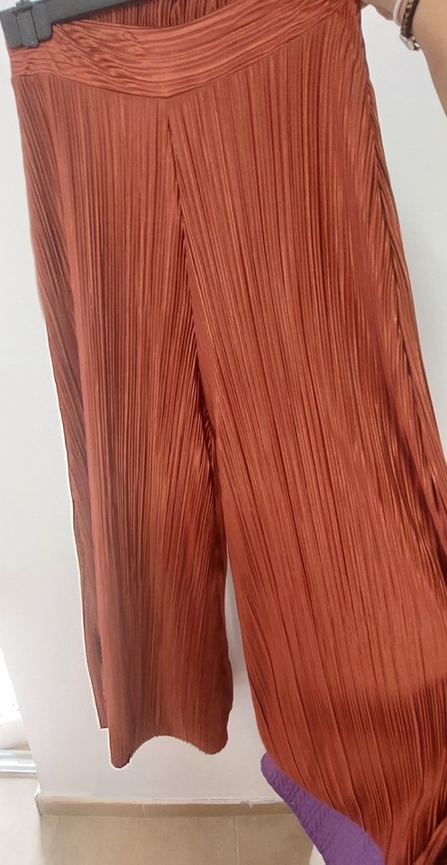 Mint Velvet Pleated Co-Ord Set Rust Red Wrap Top & Wide Leg Trousers ...