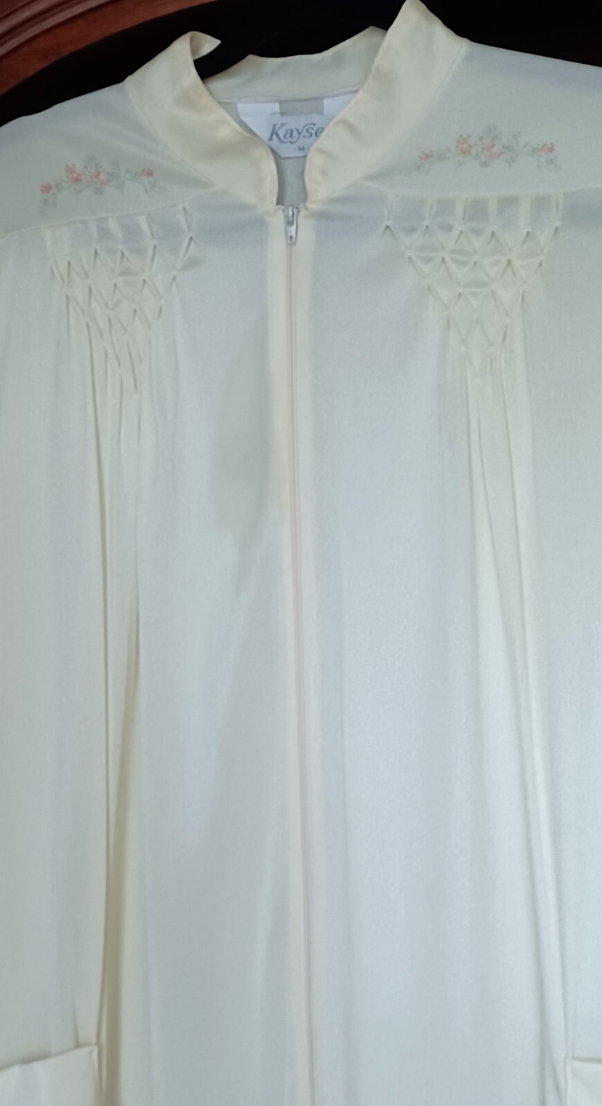 Vintage Kayser Housecoat Robe Gown Nylon Tricot, Pale… - Gem