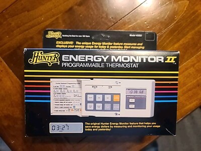 Vtg 1988 New In Box Hunter Energy Monitor II Programmable Thermostat ...