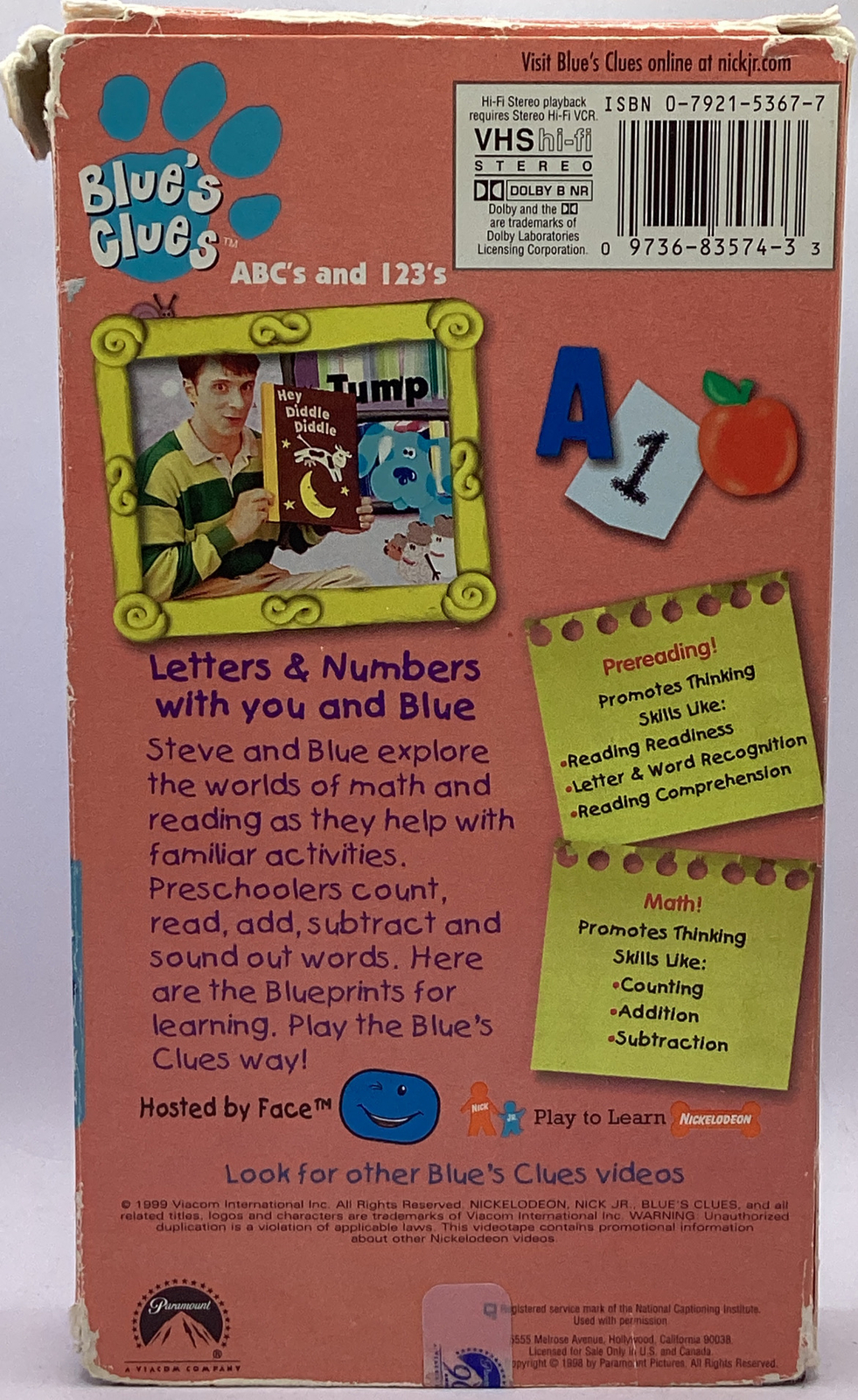 Blue's Clues - ABCs and 123s VHS 1999 Nick | Grelly USA