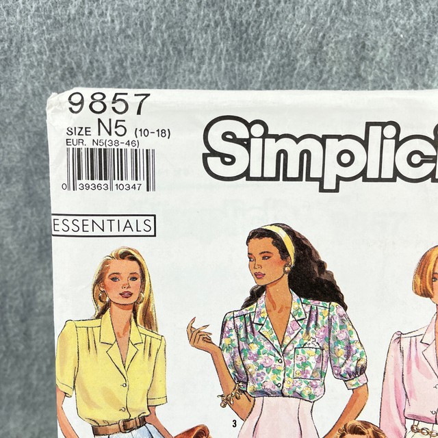 Simplicity Pattern 9857 Size N5 10-18 Essentials Blouse 1990 for sale ...