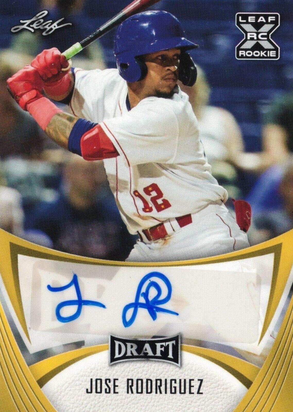2021 Leaf Draft - Base Autographs Jose Rodriguez #BA-JR3 Gold (AU, RC ...
