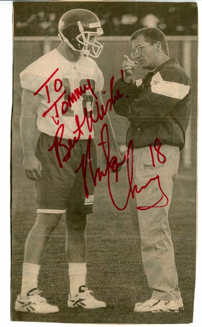 MIKE CHERRY NFL football player NY GIANTS signed AUTOGRAPH 8292 | eBay