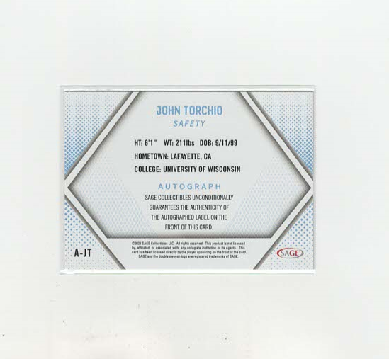 2023 Sage High Series Red Autograph John Torchio #A-JT Auto | eBay