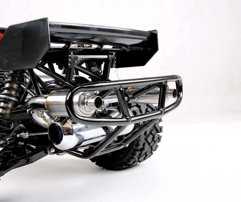 Aluminum 23-45cc RC 1/5 Twin Exhaust Pipe w/ Muffler For HPI Rovan BAJA ...