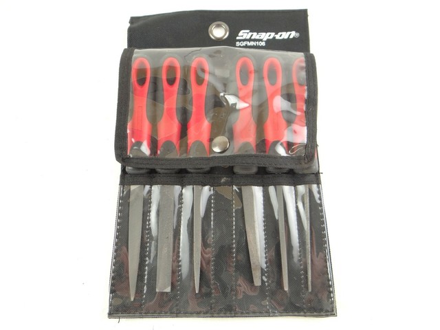 Snap on Tools 6pc Black/orange Soft Grip Miniature File Set SGFMN106 ...
