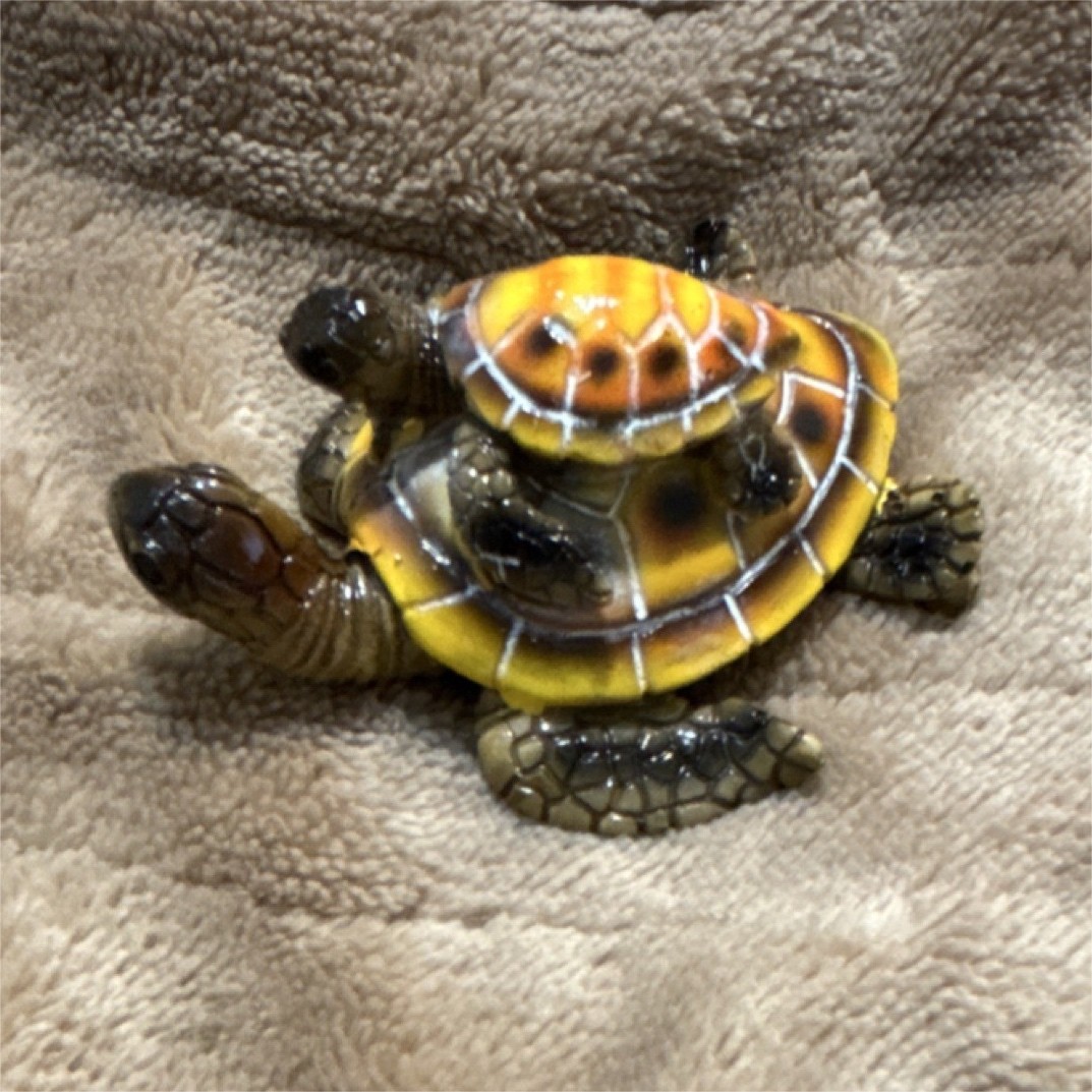 Collectible mother turtle with baby turtle on her back. | eBay