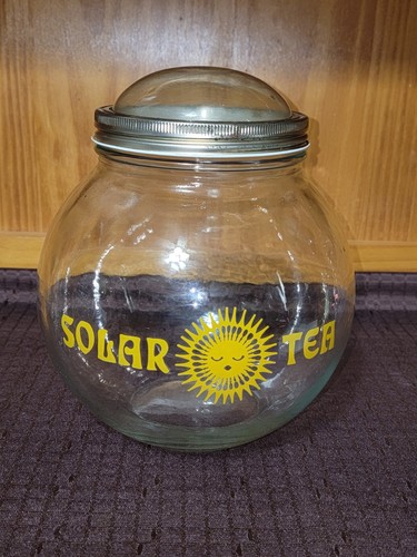Vintage Solar Sun Tea Jar w/Bubble DomeTop Lid Gallon Round Glass | eBay