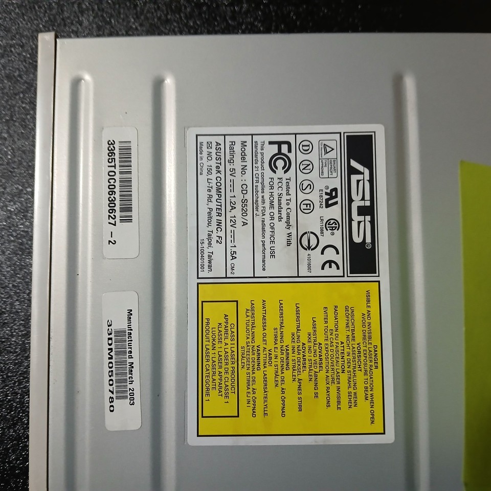 1x Beige CD-ROM 52x | IDE 5.25" Inch Internal Desktop PC Disc Disk ...