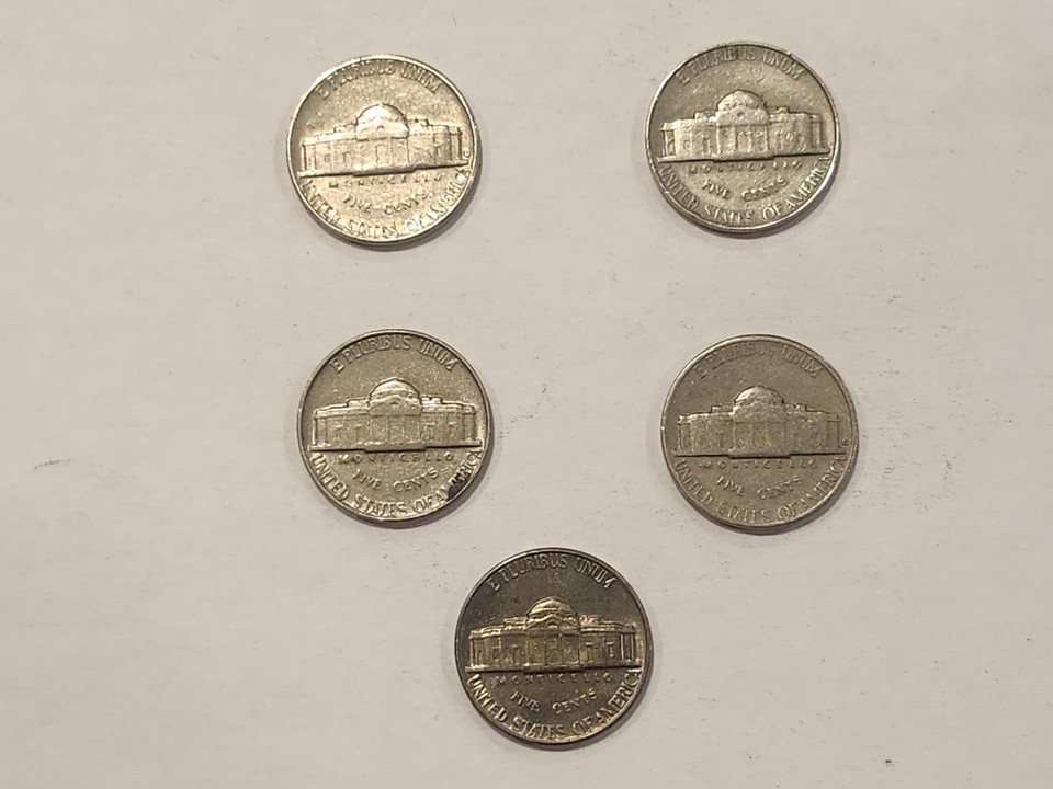 Raw Lot Jefferson Nickels (5) Cins 1955D 1956 1957 1958D 1959 | eBay