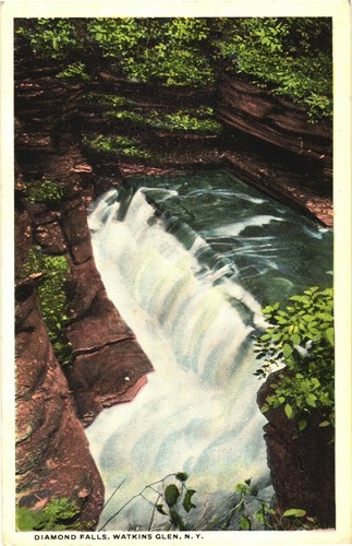 Picturesque View of Diamond Falls, Watkins Glen, New York Postcard | eBay