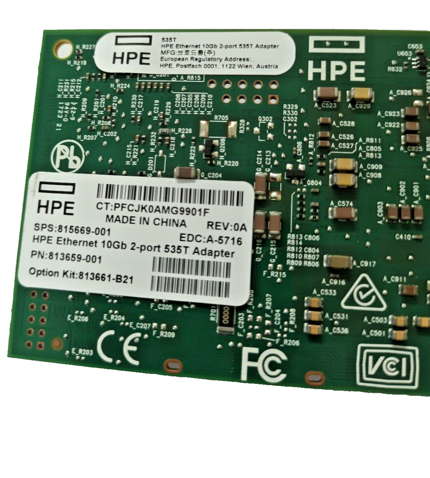 HPE 535T ETHERNET 10GB DP ADAPTER 815669-001 813659-001 813661-B21 LOW ...