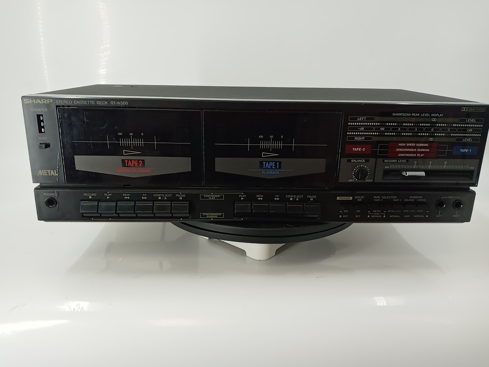 Sharp RT-W500 Stereo Dual Cassette Deck Dolby System Black Tested EB ...