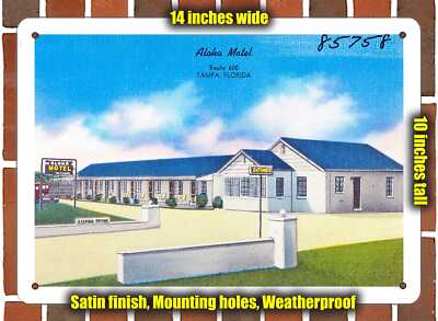 Metal Sign - Florida Postcard - Aloha Motel, Route 600, Tampa, Florida ...