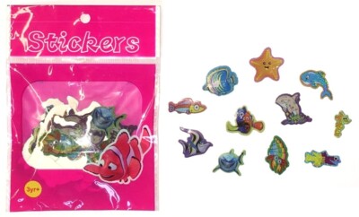 Sea Life Stickers x100 Finding Nemo Fish Childrens Party Bag Reward ...