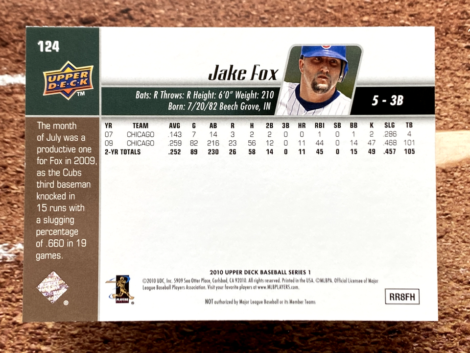 2010 Upper Deck Jake Fox #124 | eBay