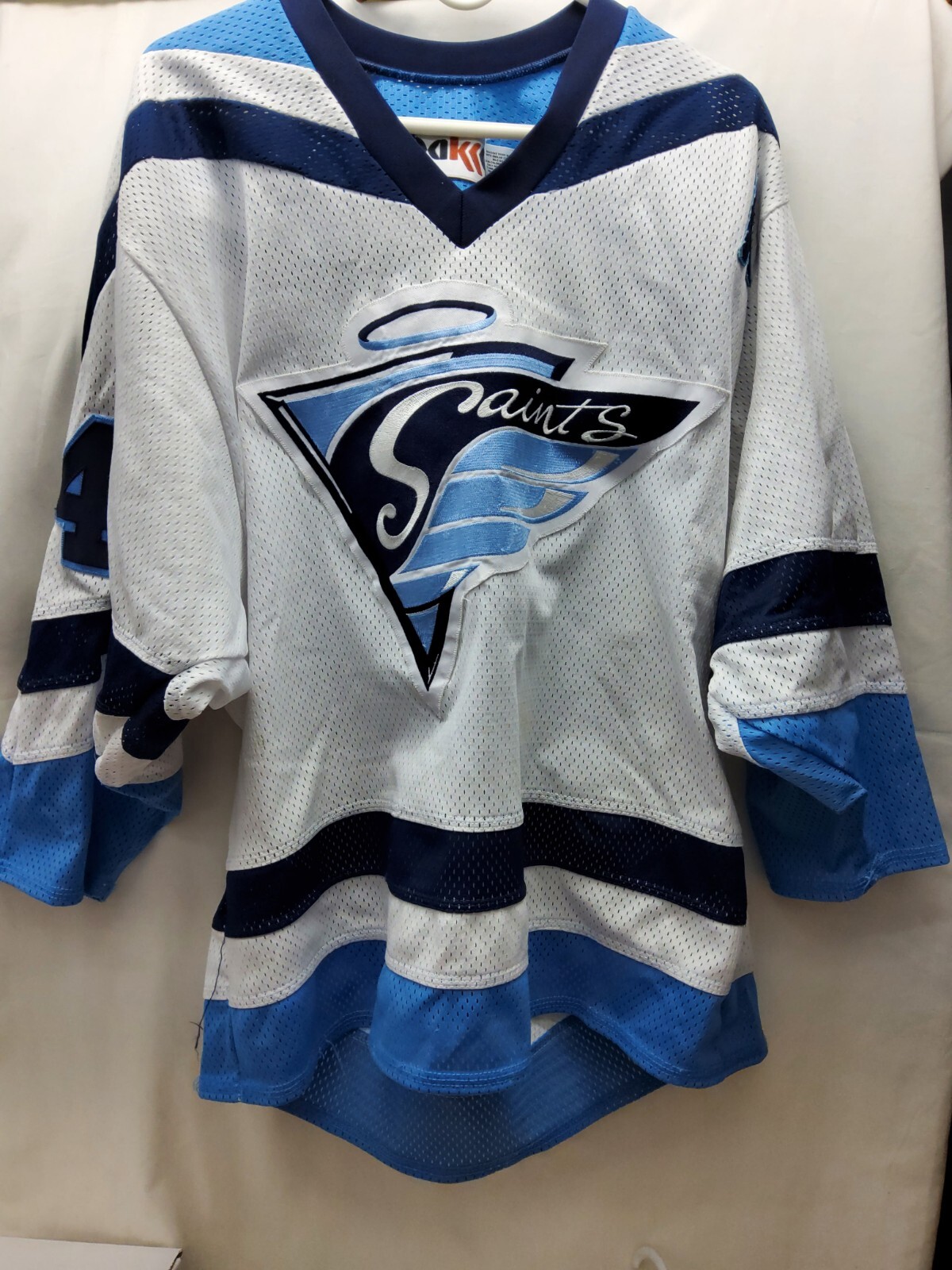 Bakka Sports Hockey Men’s Jersey Blue & White Long Sleeve Shirt Small ...