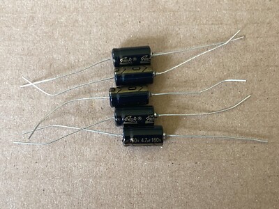 5pc Electrolytic Capacitor Axial 2000hr +105℃ RoHS 4.7uF 160V φ8x16mm ...