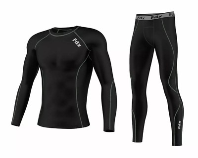 Winter Thermal Mens Compression Base Layer Under Full Suit Tights Pant ...