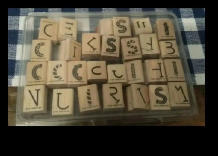 Stampin Up Sample Alphabet Set Alpha builders of 28, mounted wood set ...