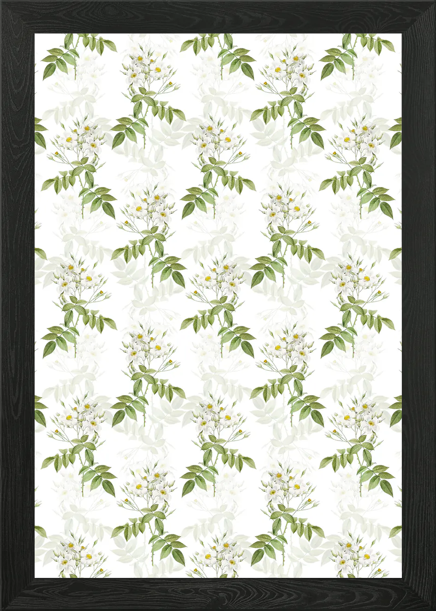 Floral Musk Rose Pattern Framed Wall Art Poster Canvas Print Picture | eBay