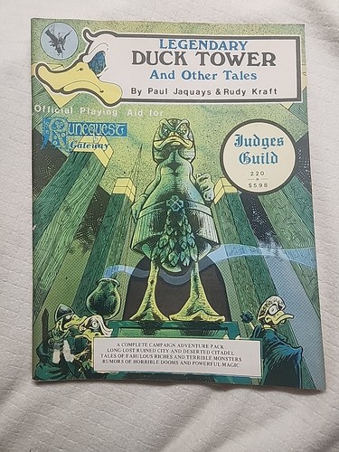 Judges Guild Rune Quest Legendary Duck Tower and Other Tales EX Signed ...