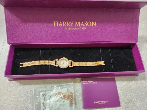 Harry Mason Hepburn Style Gold Ladies Watch Full Set | eBay