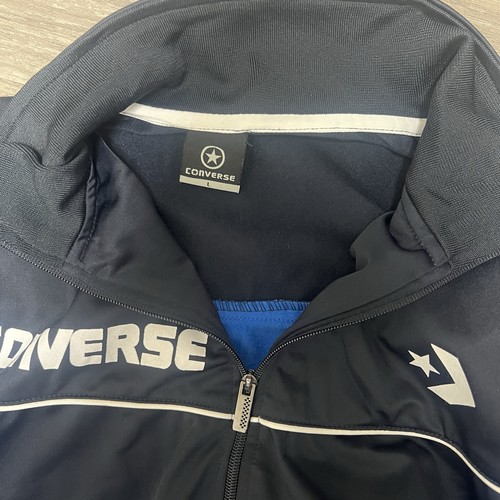 Mens Converse All Star Track Jacket Pockets Size Large Blue Athletic | eBay
