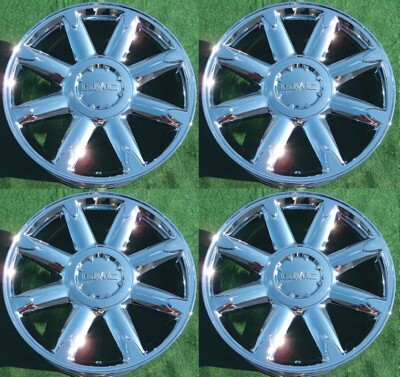 4 GMC Yukon Sierra DENALI Wheels Chrome 20 inch OEM Factory GM Spec ...