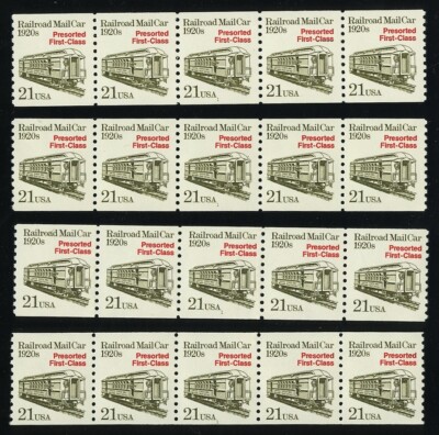 US #2265 21¢ Railroad Mail Car 1920s wholesale lot 20 stamps NH MNH | eBay