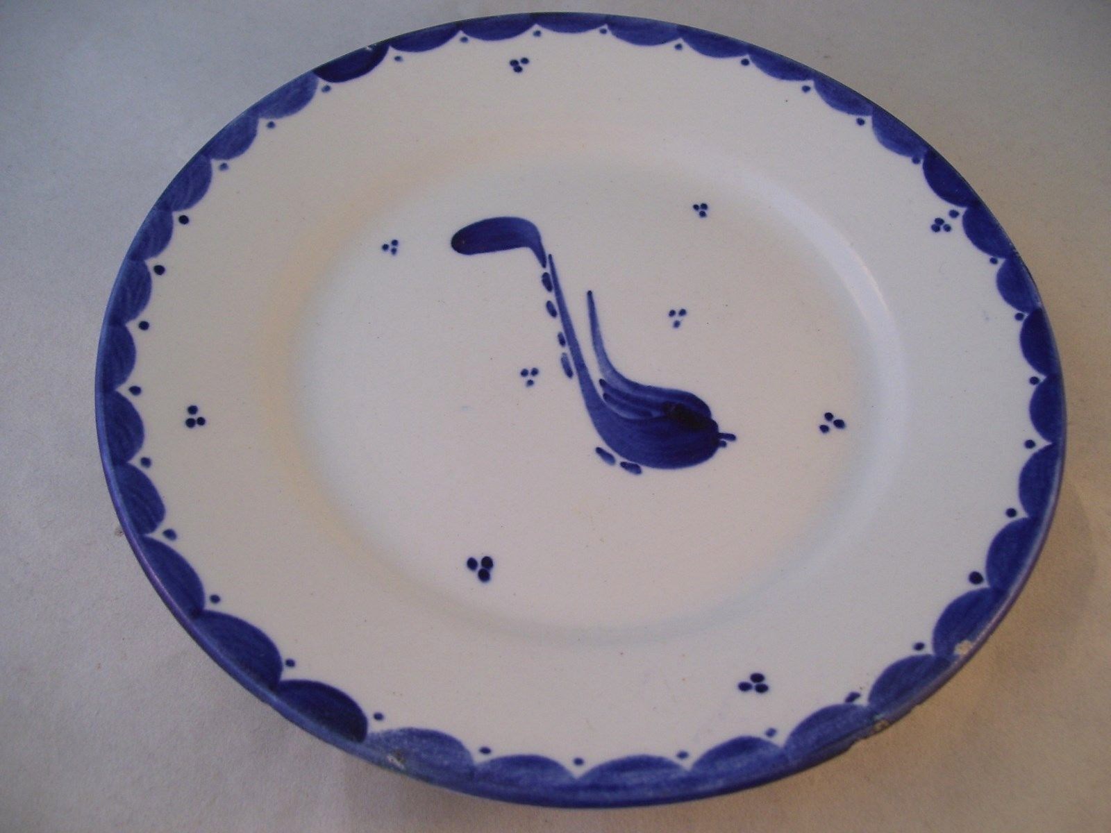 Anfora Mexico Puebla Blue Bird 7" Plate Mexican Folk Art Pottery ...