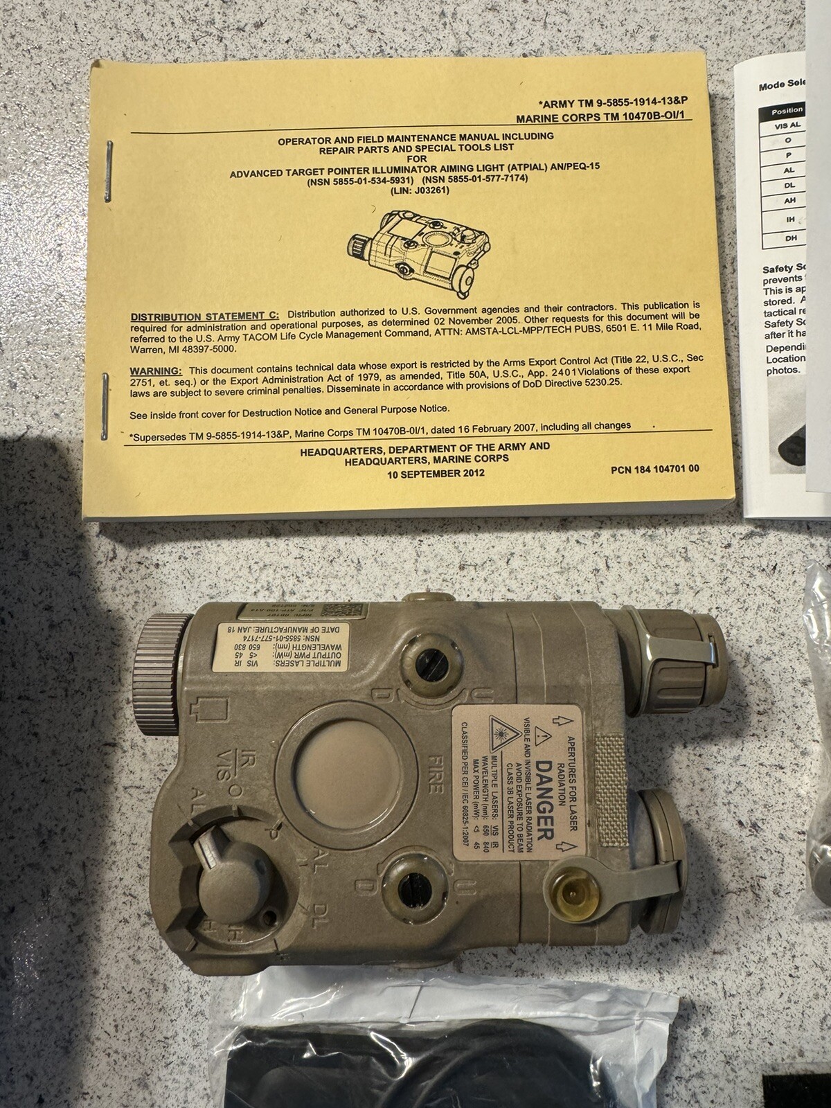 L3 ATPIAL AN/PEQ-15 IR Laser Illuminator, Full Power | eBay