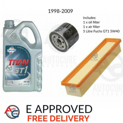 RENAULT CLIO MK2 PETROL SERVICE KIT OIL AIR FILTER + 5L FUCHS OIL 1998 ...