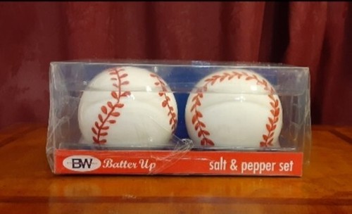 Batter Up Baseball Ceramic Salt & Pepper Shakers by Boston Warehouse ...