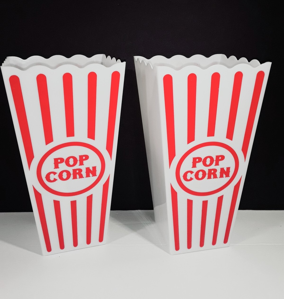 2 Tubs Retro Popcorn Buckets Reusable Bowls Movie Tub Plastic 3.5 Cup ...