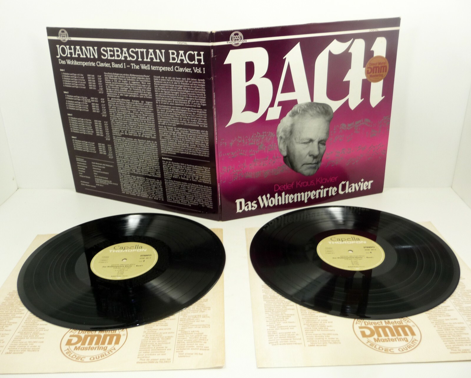 J.S. BACH / Detlef Kraus "Well Tempered Klavier" M- ed. 1 STEREO 2-LP ...