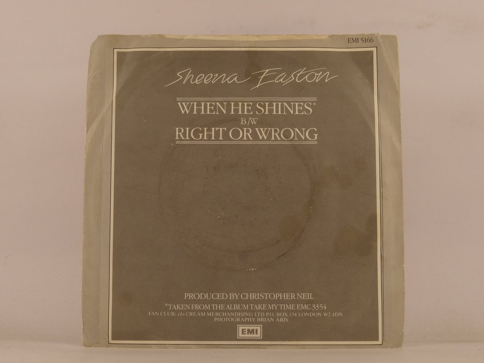 SHEENA EASTON WHEN HE SHINES (126) 2 Track 7" Single also Picture ...