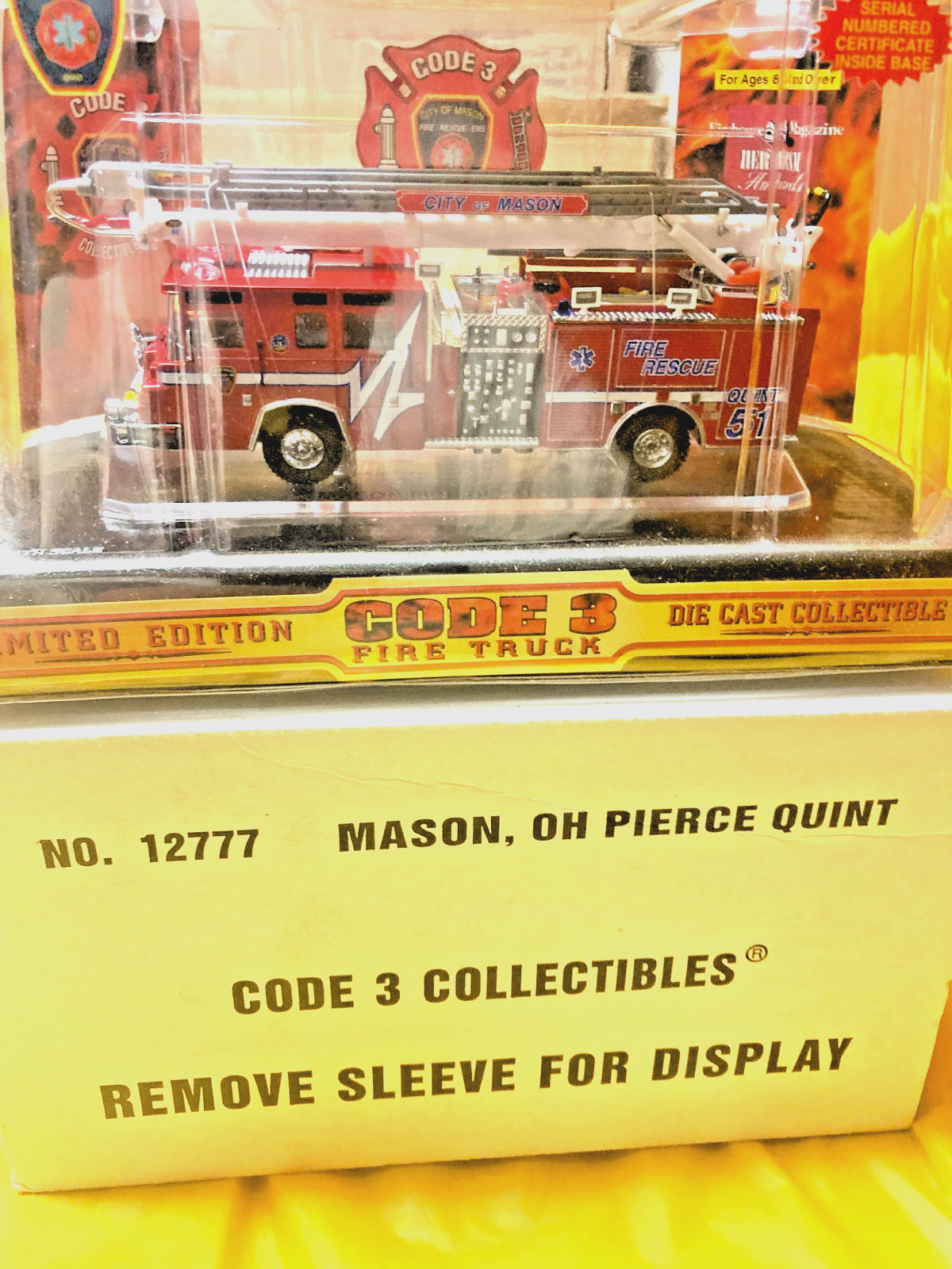 Code 3 - MASON, OH Fire Dept Pierce Quantum Engine/Ladder - Mint in ...
