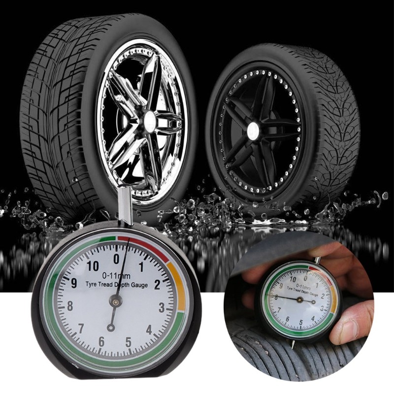 Wheel Tyre Measurement with Pouch Bag Tyre Depth Gauge Range 0-11mm/ 0 ...