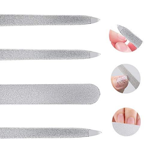 4 Pcs Metal Nail File Diamond Nail Files Stainless Steel Nail File Kit ...