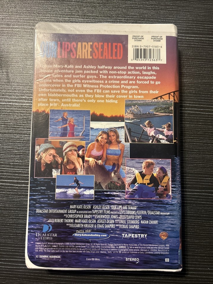 Our Lips Are Sealed VHS 2000 Clamshell Mary Kate & Ashley Olson ...