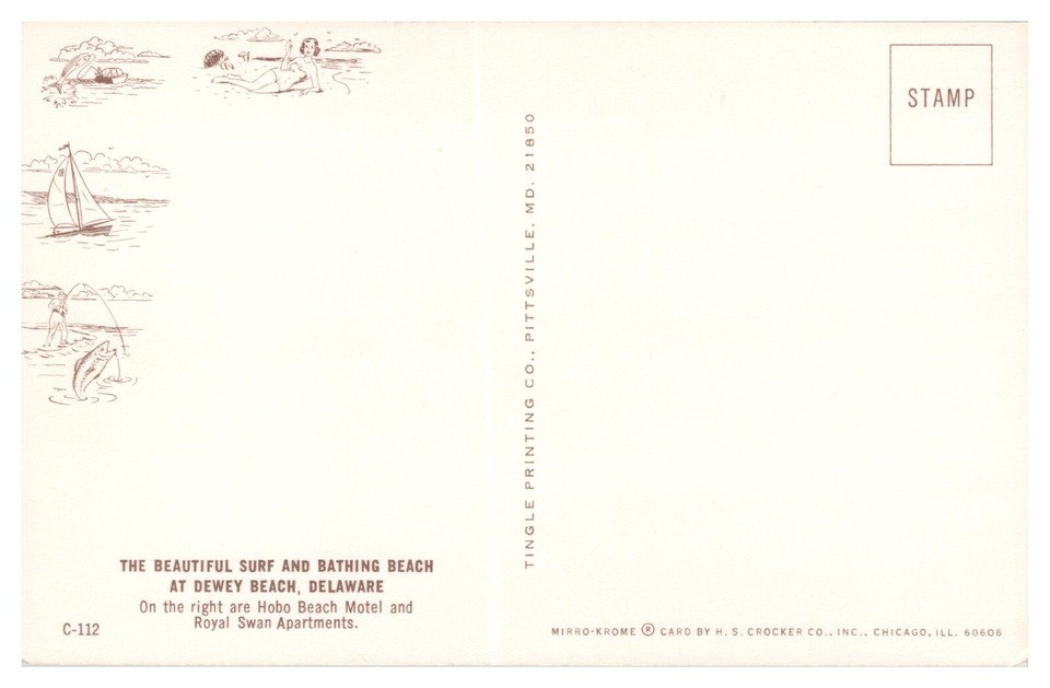 Vintage Greetings from Dewey Beach Delaware Postcard Unposted Chrome | eBay